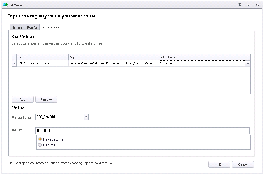 Disabling Internet Explorer Automatically Detect Settings”