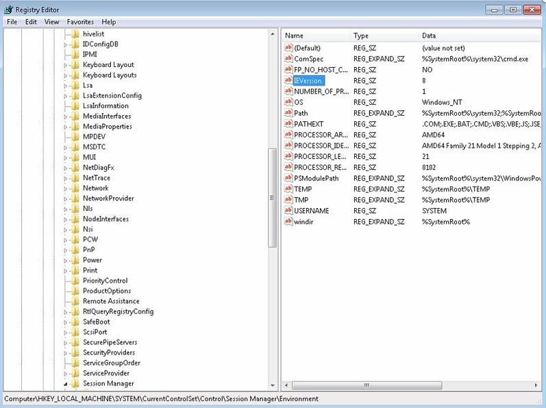 How to check Internet Explorer version in AppSense