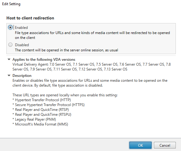 Using host-to-client redirection in Citrix XenApp