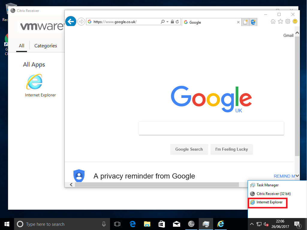 Launching locally-installed apps from Citrix Storefront