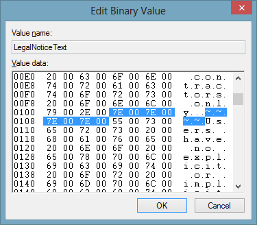LegalNoticeCaption and LegalNoticeText through AppSense
