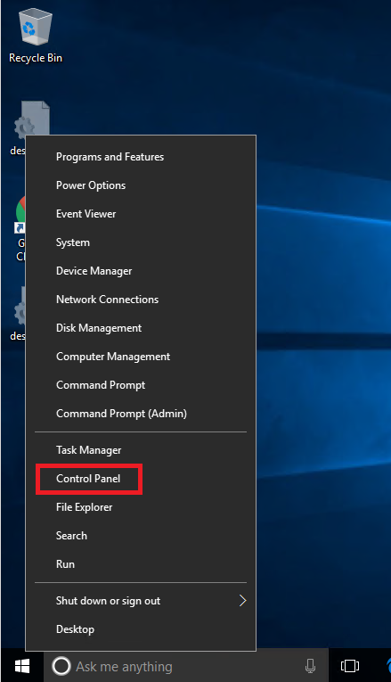 Replacing Settings with Control Panel in Windows 10 Creators