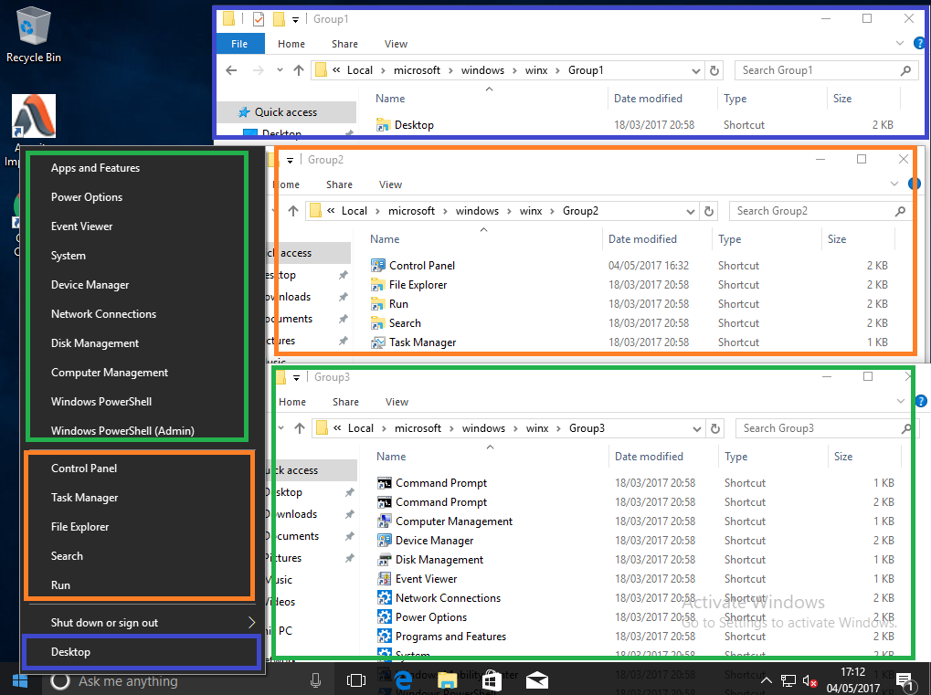 Replacing Settings with Control Panel in Windows 10 Creators
